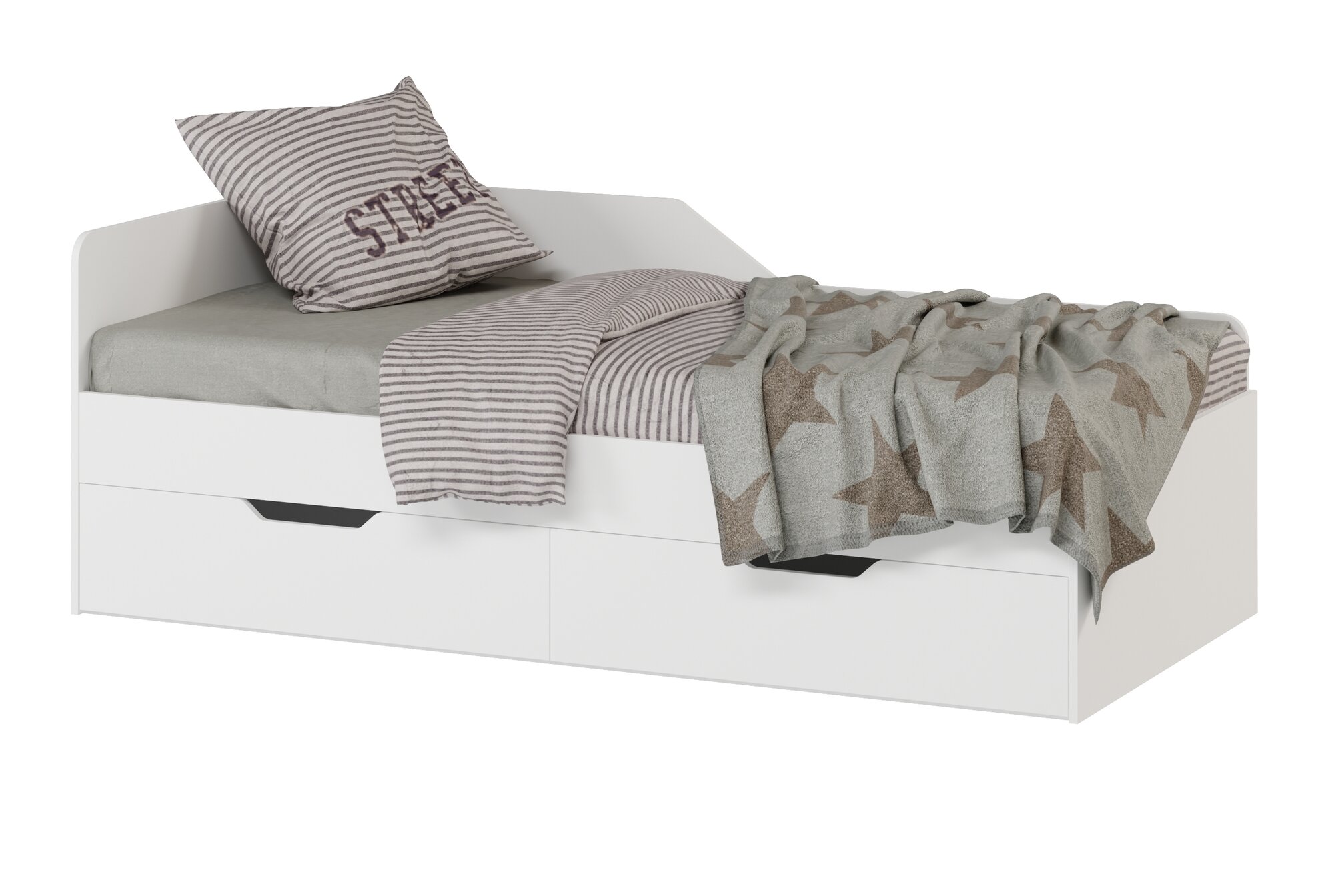 Кровать угловая 190х90 (цвет белый)