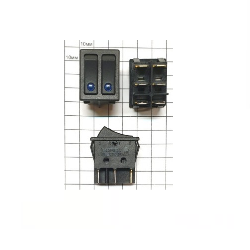 Выключатель SC 797d 6c Точечн. подсв.220V зеленый 2хoff-on