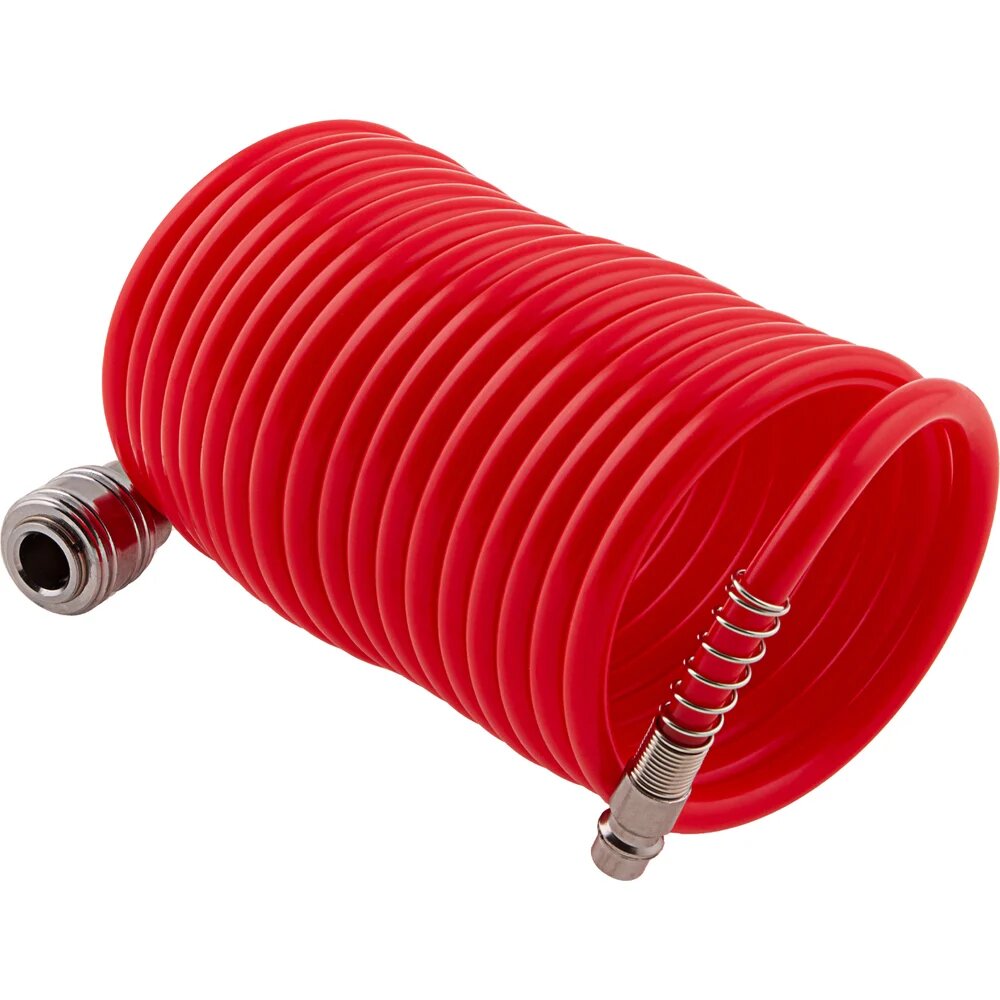 Шланг спиральный воздушный с быстросъемными соединениями (5 м; 6х8 мм; 18 бар) MATRIX 57002 для соединения труб и трубопроводов