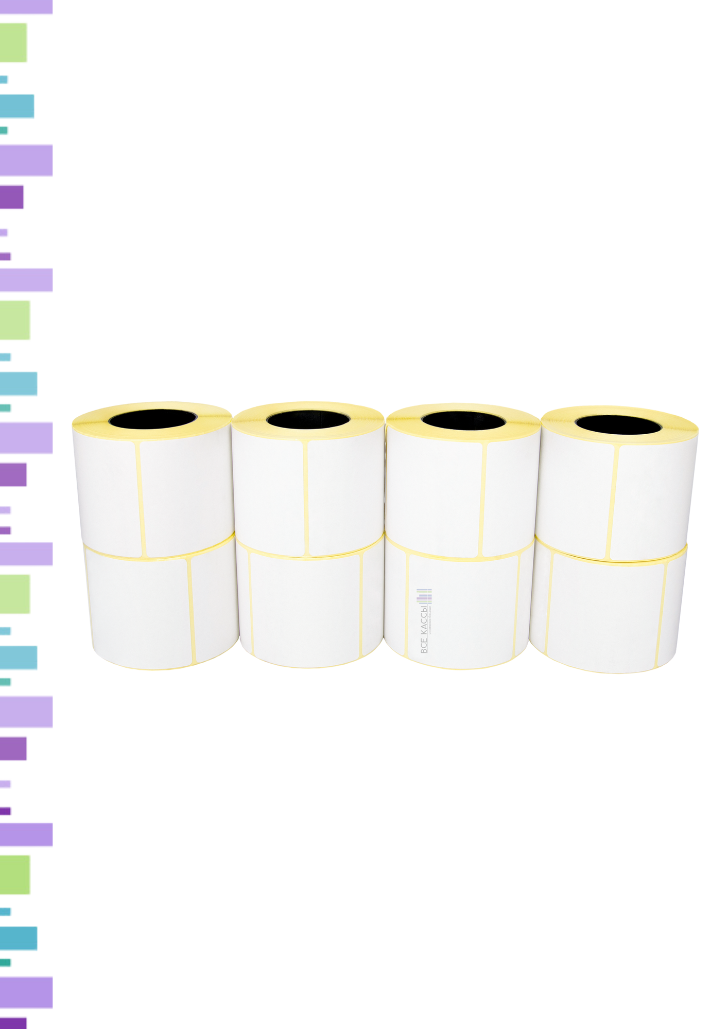 Термоэтикетка ЭКО 58х60, 8 роликов (400 шт в ролике) втулка 40 мм упаковка