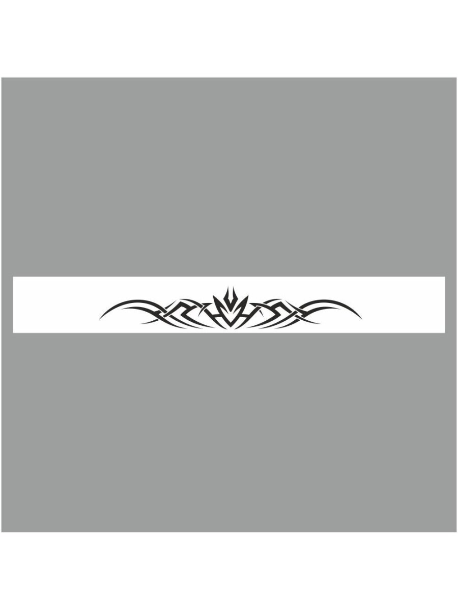 Полоса на лобовое стекло "Тату", белая, 1300х170 мм, Арт рэйсинг