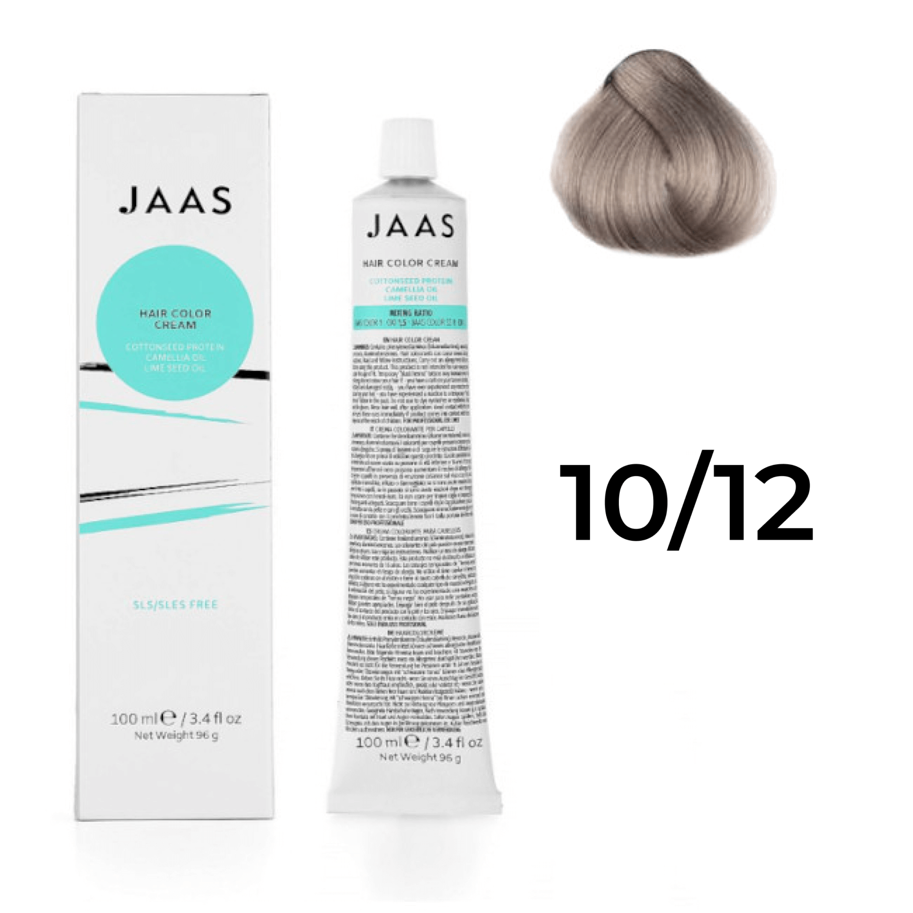 Крем - краска для волос профессиональная Jaas 10/12 Светлый блонд Пепельно-фиолетовый, 100 мл