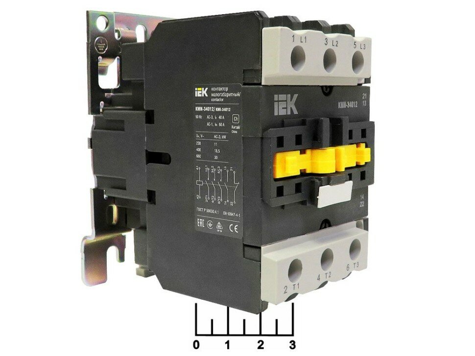 Контактор (пускатель) 220V 40A КМИ-34012 ИЭК (дополнительные контакты NO+NC)