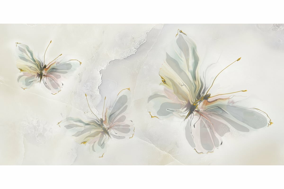 Beryoza Ceramica Декор ВК Оникс бабочка 3 салатный Декор 250x500x8, 1шт. ТГ-00003851