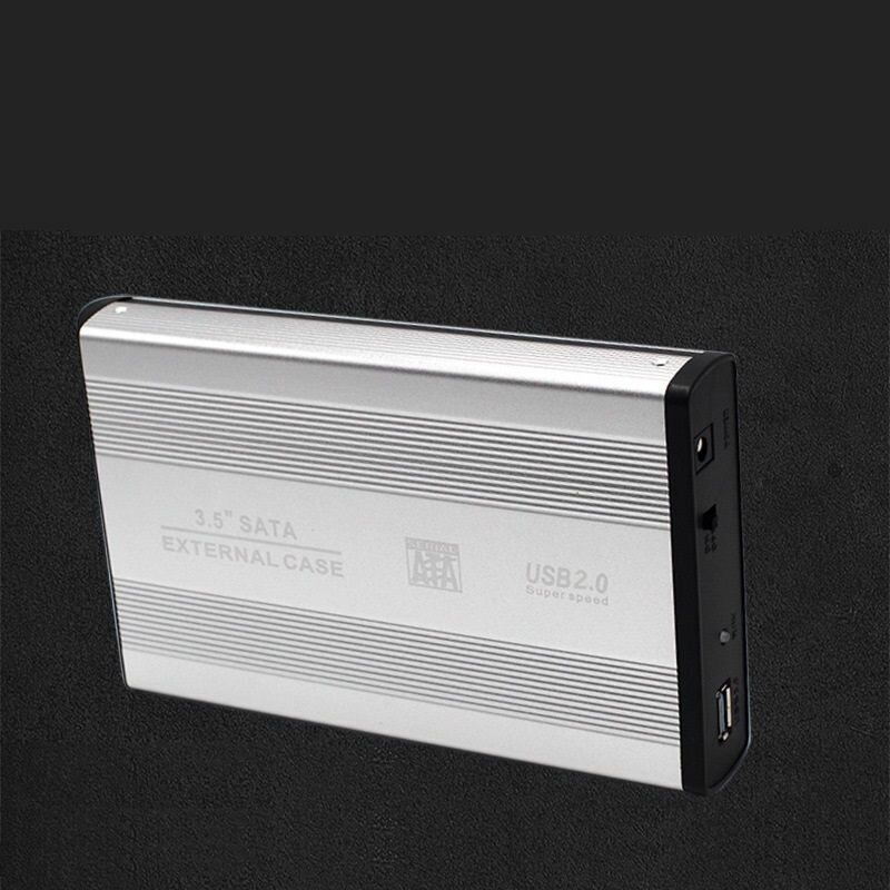 Бокс для жесткого диска 3.5 алюминиевый SATA серебристый