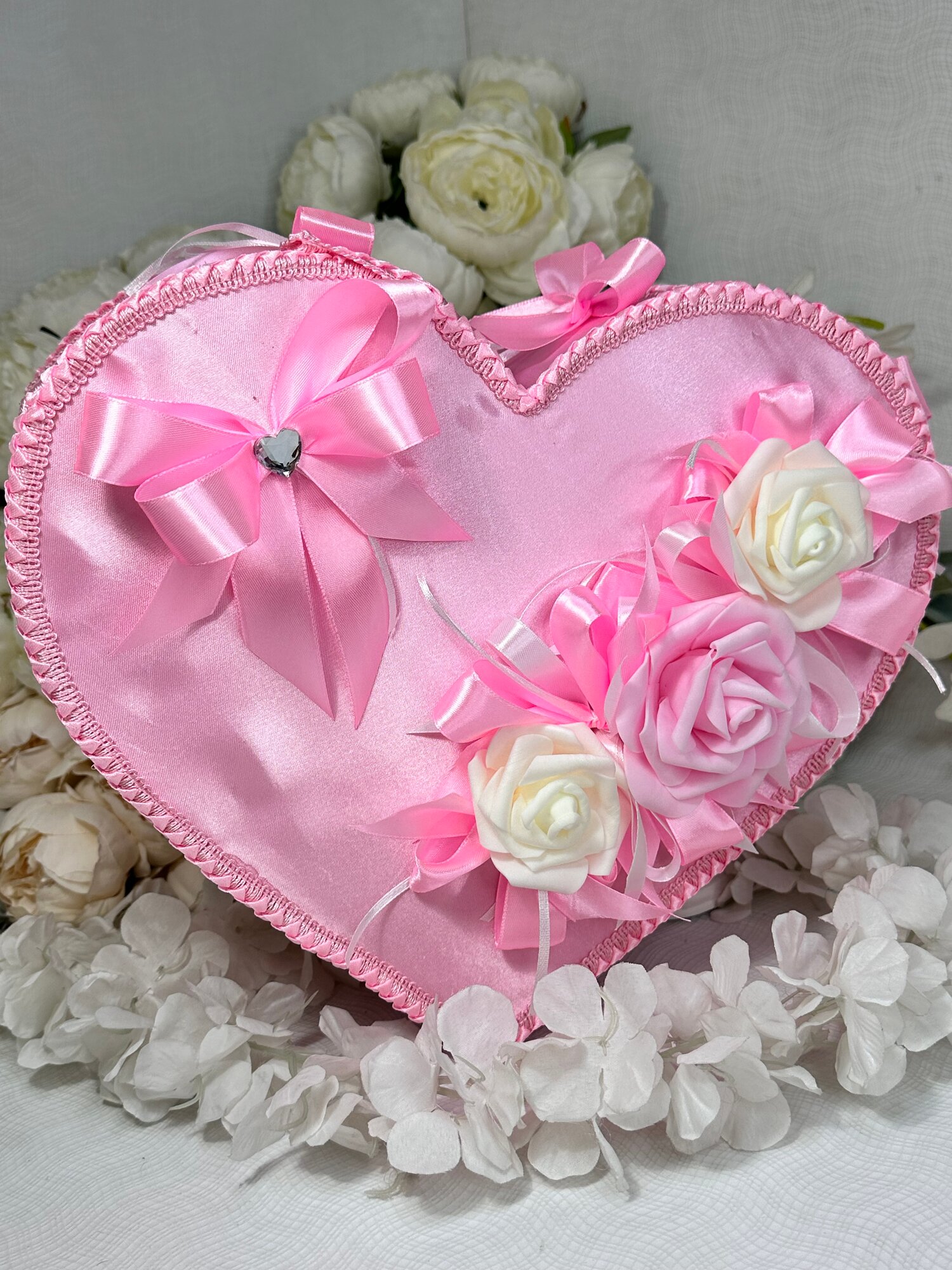 Свадебный сундучок "Сердце" розовый, семейный банк для денег, коробка для денег