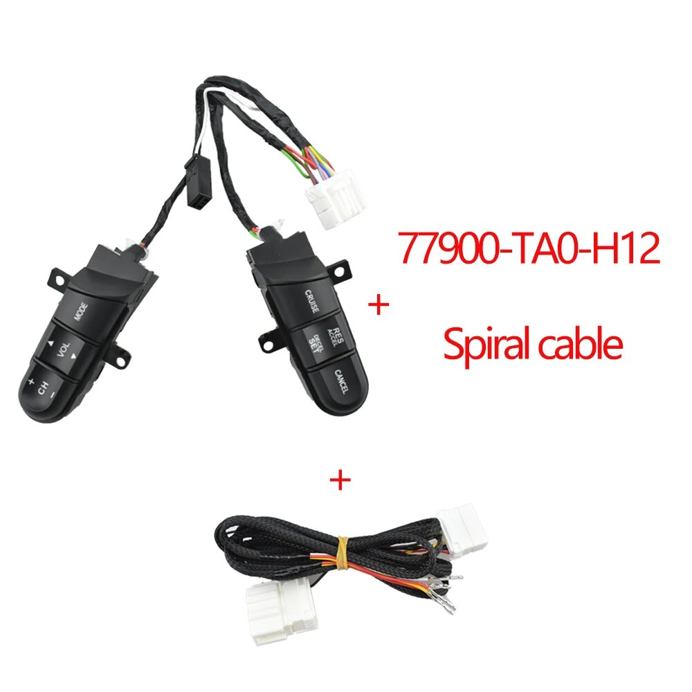 Кнопка управления аудиосистемой на руле с красной подсветкой 36770-SNA-A12 для Honda Red-Wire-Cable