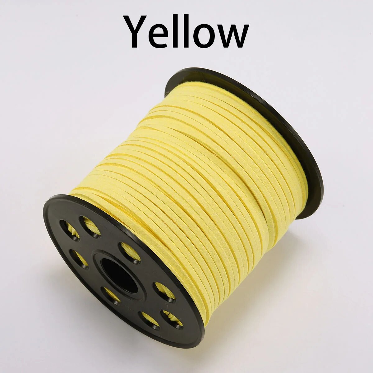 Плоский шнур из искусственной замши AGCFABS 2.5 мм 10 метров Желтый, 2.5mm x 5M, Yellow