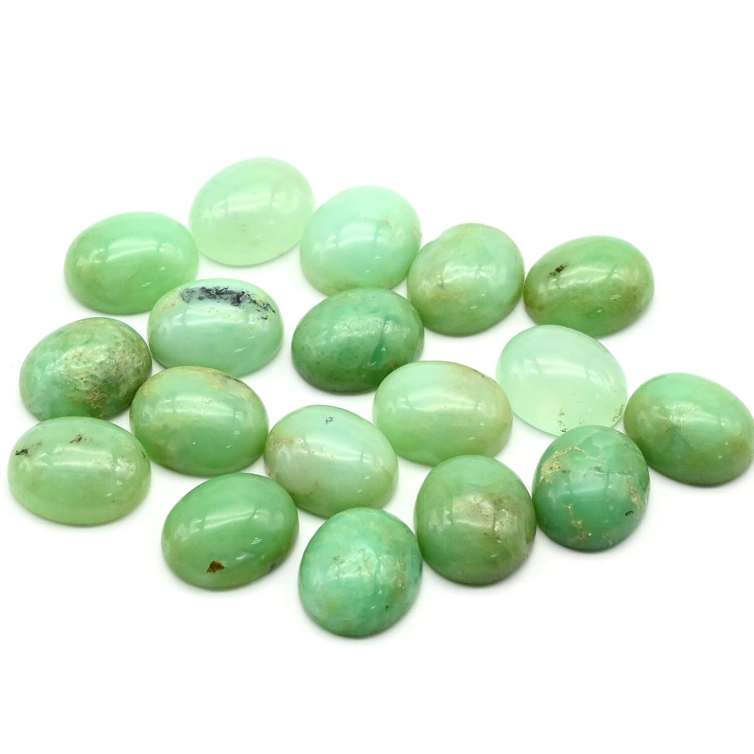 Кабошон из хризопраза овал, 12*10*4мм (28-19)