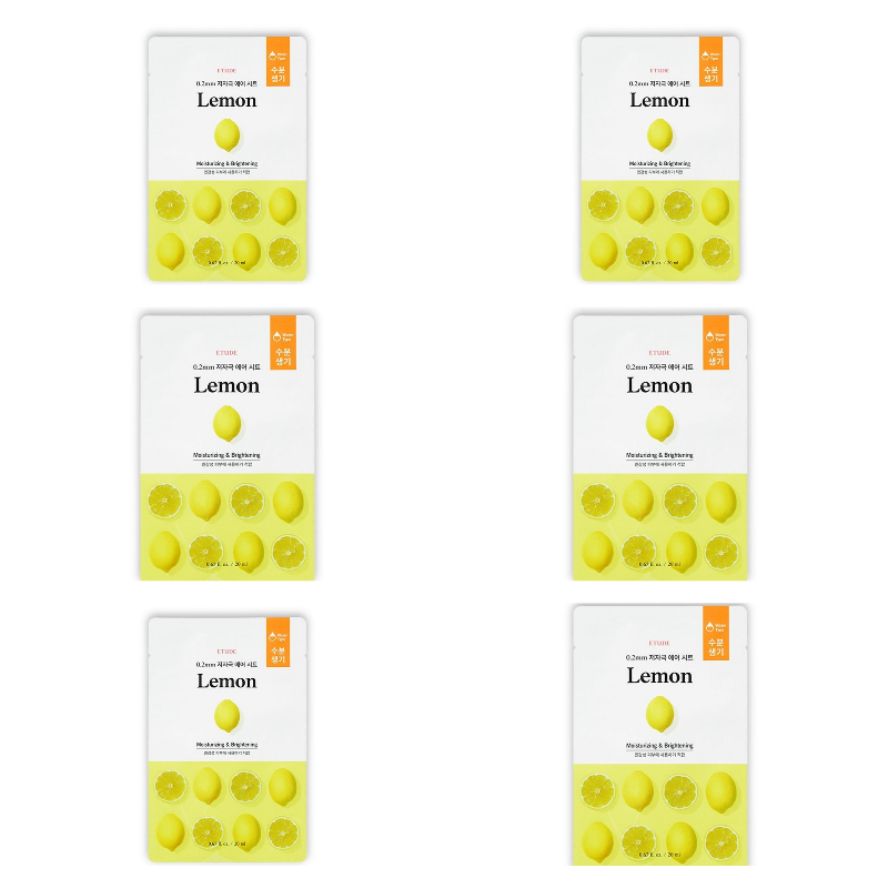 Тканевая маска Etude с экстрактом лимона, 20 мл, 6 шт
