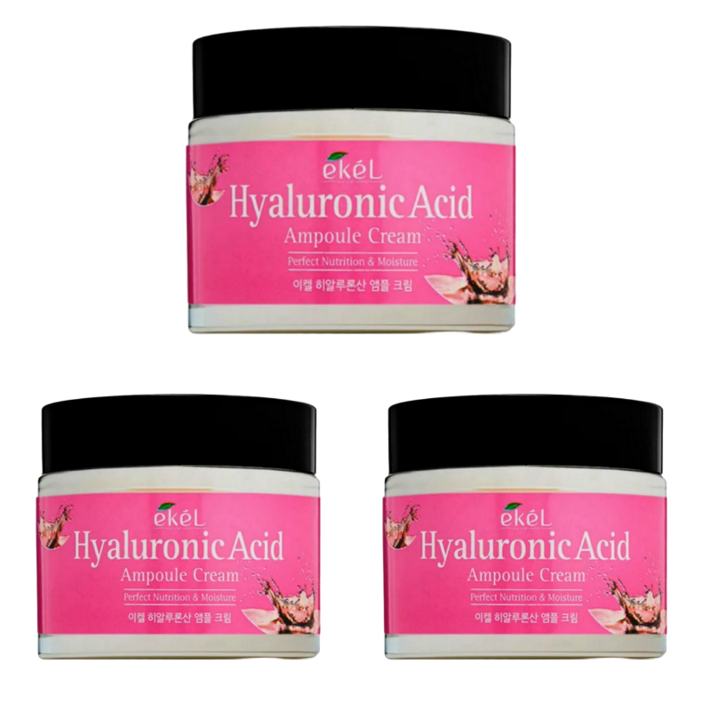 Ампульный крем Ekel с гиалуроновой кислотой, 70 мл, 3 шт
