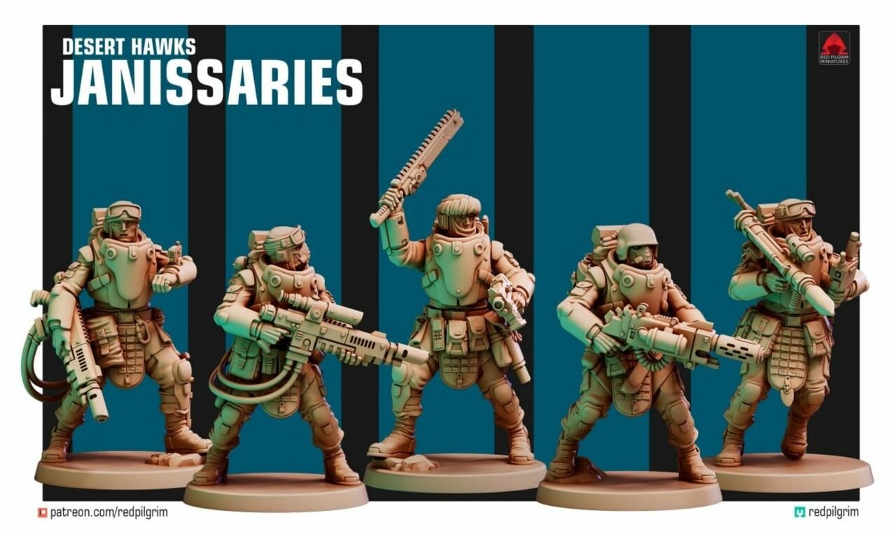 Миниатюра Warhammer Astra Militarum Hawks Janissaries