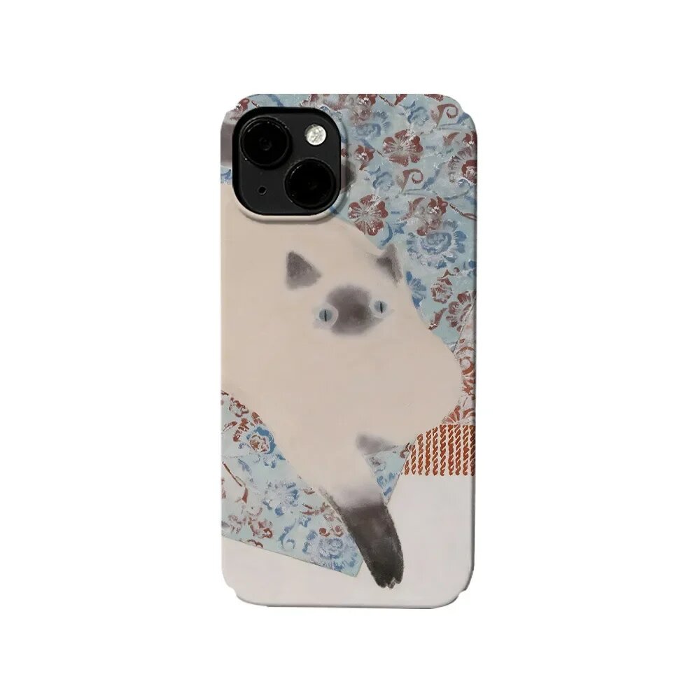 Чехол для iPhone 13 с котом в стиле ретро, цвет 1