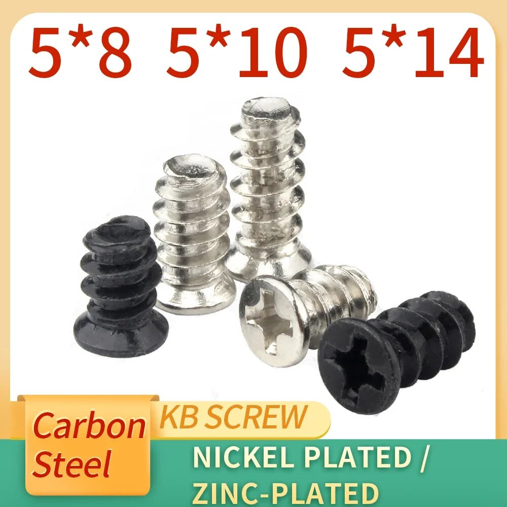 Винты для крепления вентилятора компьютера M5*8-12, 50 шт M5x10mm, Zinc-Plated Black