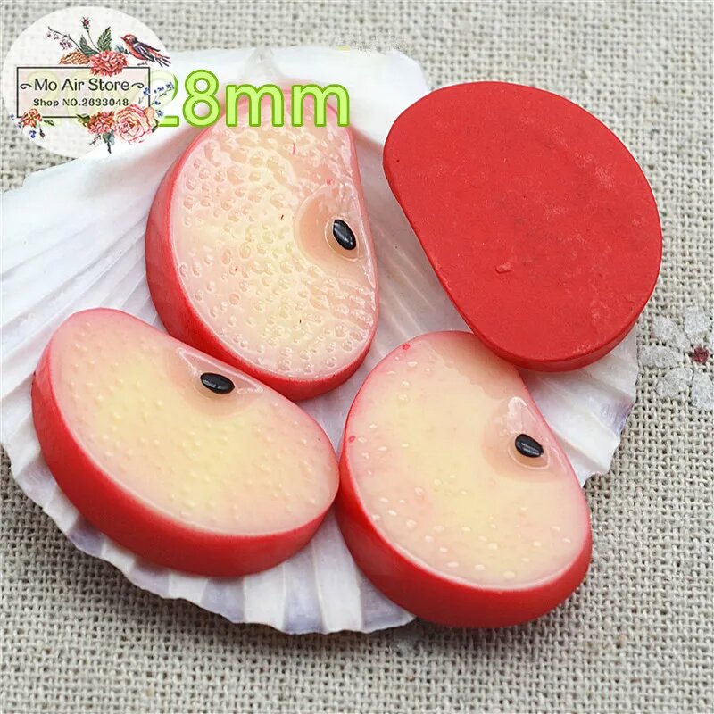 Миниатюрные фруктовые кабошоны из смолы, 10 шт.