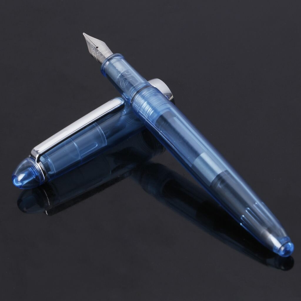 (1 штука) Иридиевая ручка Jinhao 992 серии medium и fine transparent (средняя и тонкая прозрачность)-синяя