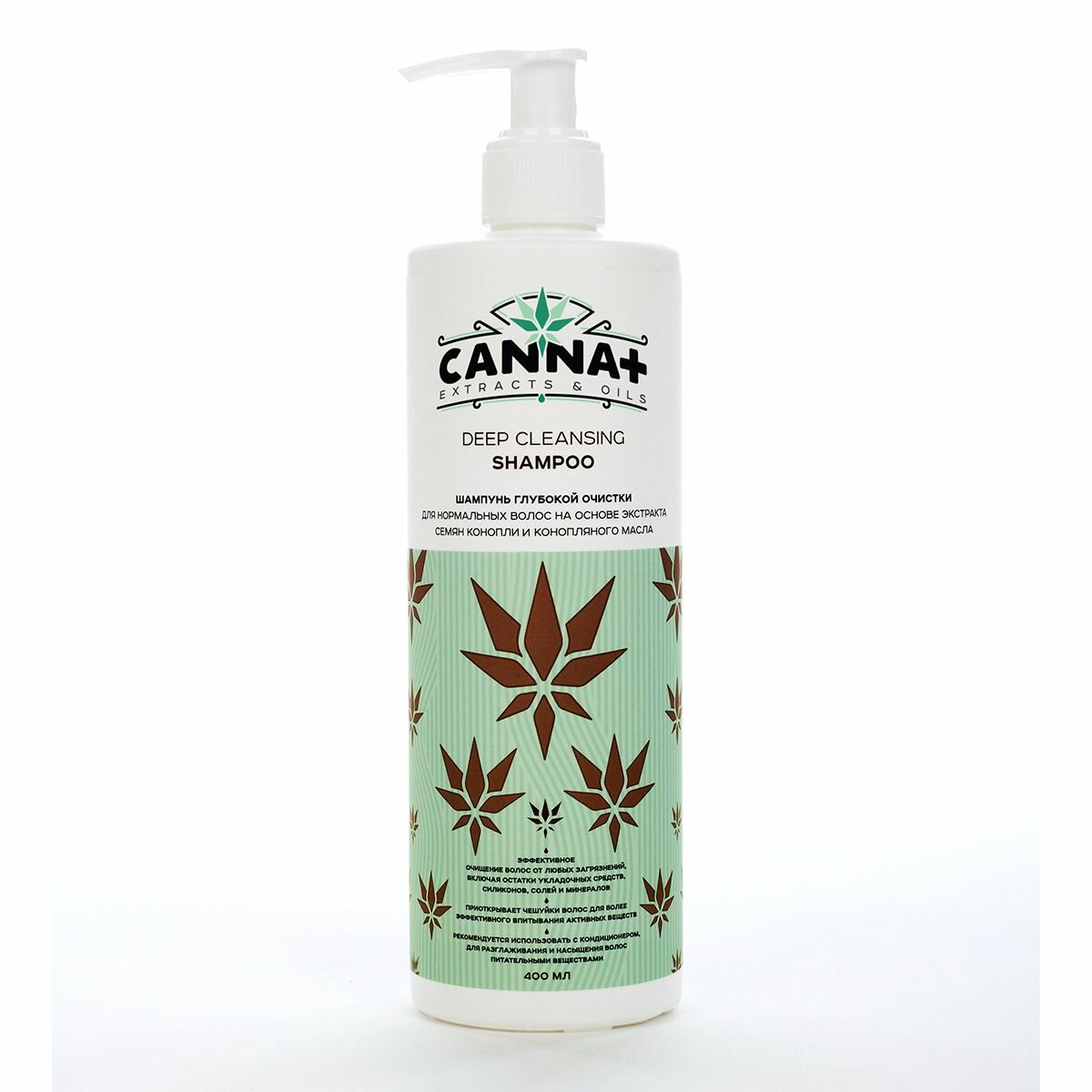 Шампунь глубокой очистки Canna+ Deep Cleansing Shampoo - 400 мл. Производитель - Canna+, Россия