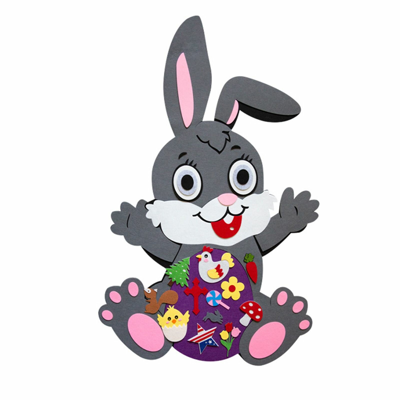 Набор для создания украшений к Пасхе: Фетровый кролик и морковь