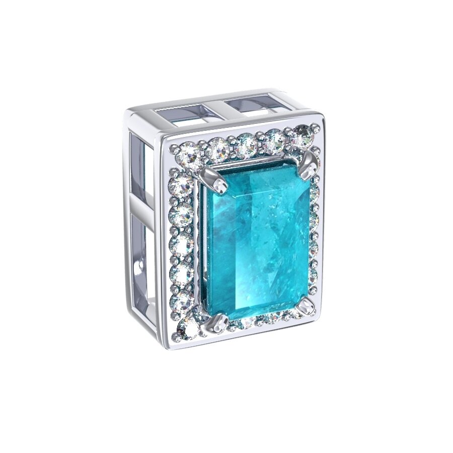 Подвеска, серебро, 925 проба, горный хрусталь, фианит