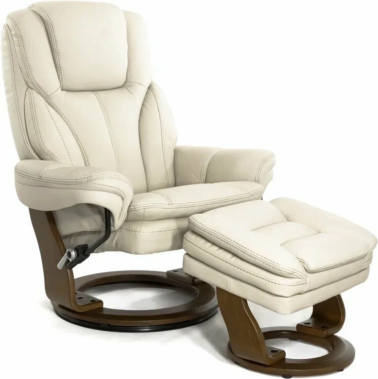 Дизайнерское мягкое кресло с реклайнером и пуфом для ног Relax Hana CM