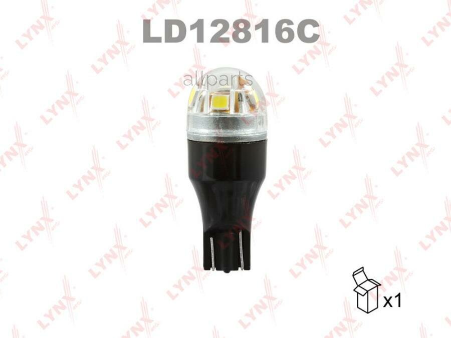 LYNXAUTO LD12816C Лампа светодиодная 12V W16W 16W W2,1x9,5d 5500K LYNXauto CANBUS 1 шт. картон T15 LD12816C