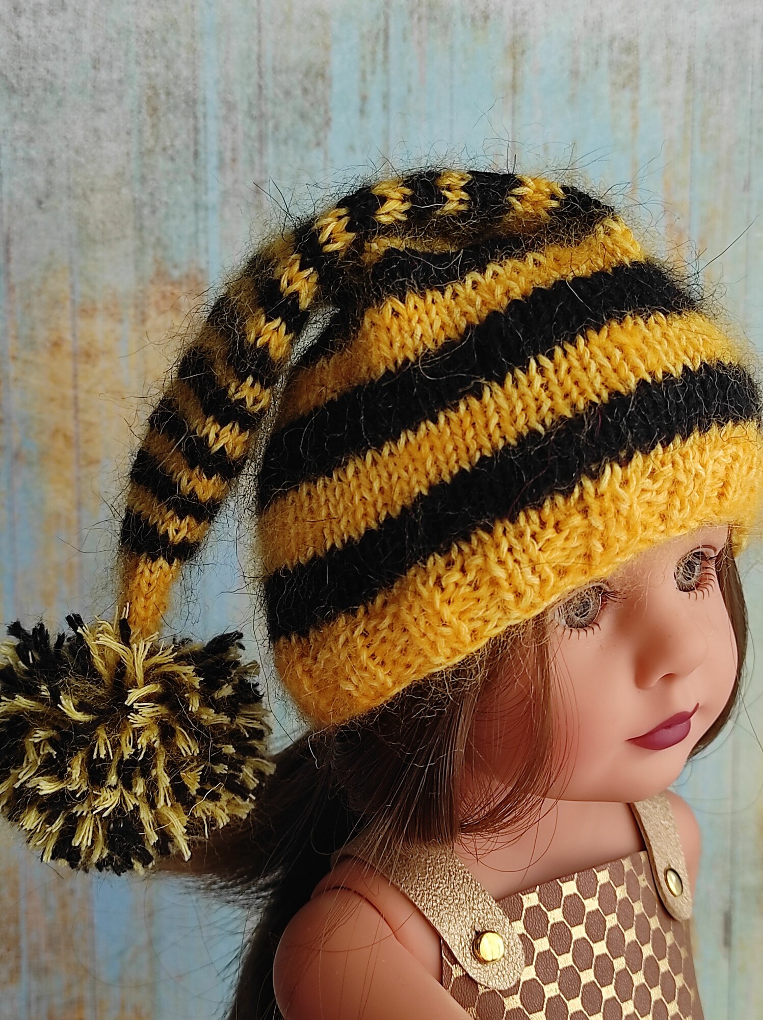 Вязанная шапка-колпак для Готц 36 и Руби Ред 37 см