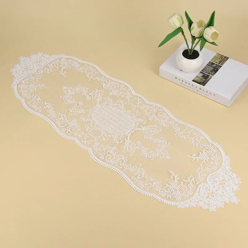 Французские кружевные салфетки 31x90cm White