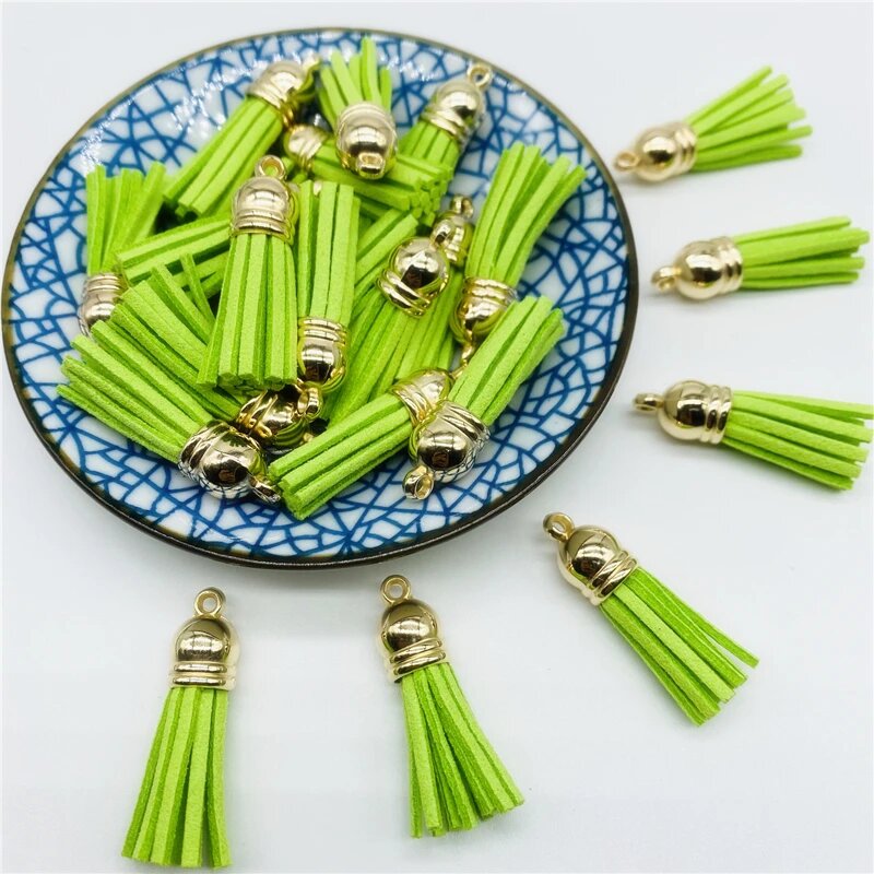 Зеленые кисточки из искусственной кожи, 8 шт, Цвет: 22