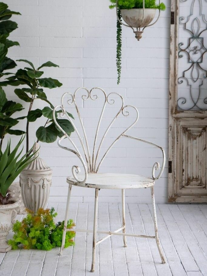 Кресло Glasar "Прованс" D7204, кованое, прованс, 62 см х 56 см х 97 см