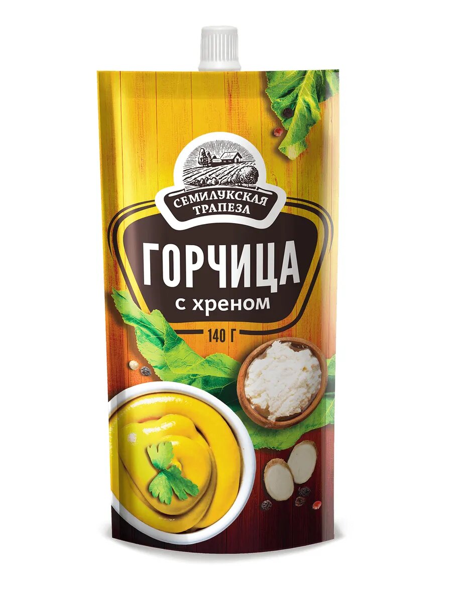 Горчица Семилукская трапеза с хреном, 140 г
