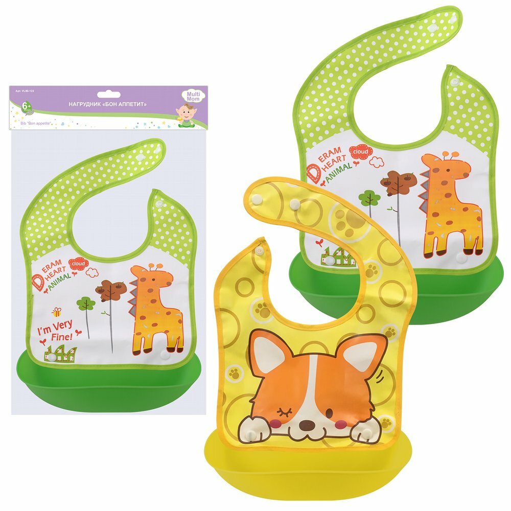 Нагрудник "Бон аппетит", непромокаемый, с карманом, 25 см x 23 см