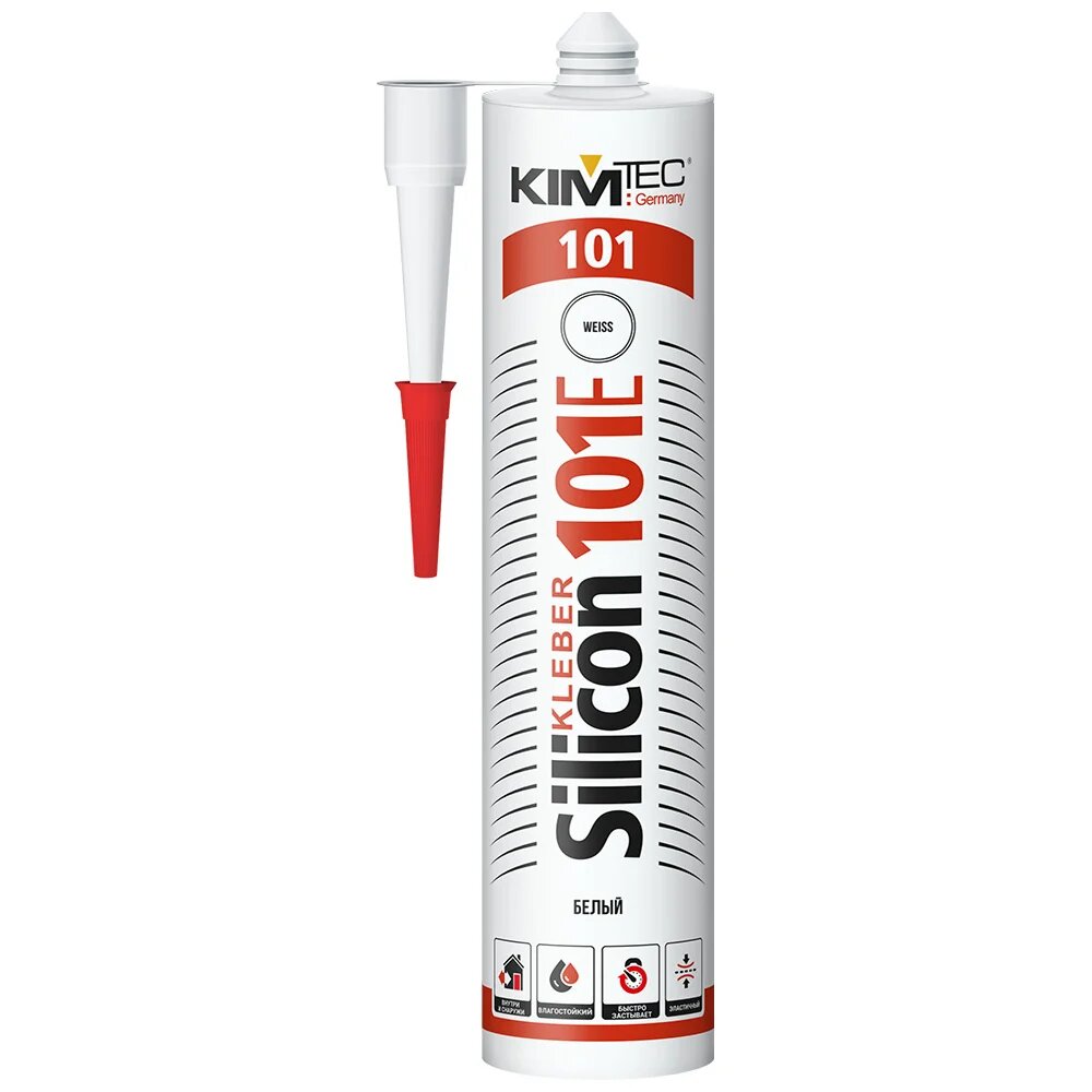 Силиконовый герметик KIM TEC белый 101Е 280мл 02-01-31, 280мл