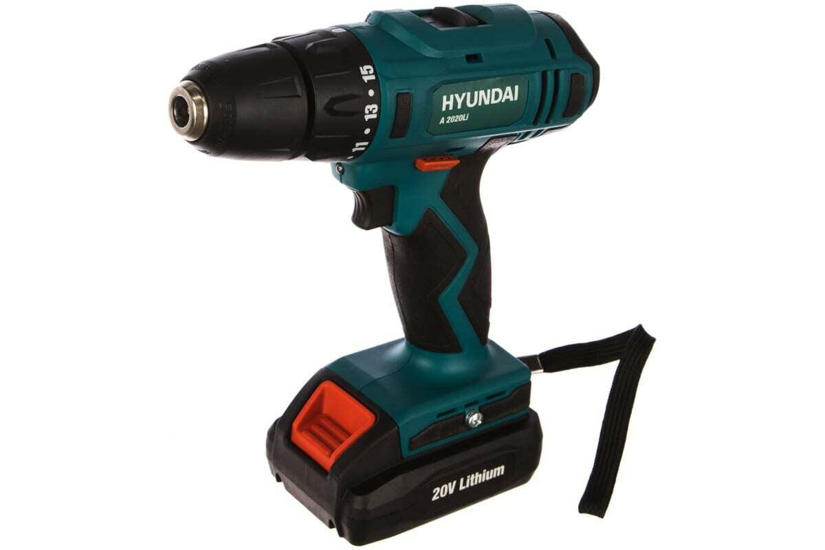 Дрель-Шуруповерт Hyundai EXPERT A2020Li, с подсветкой рабочей зоны, 2 аккумулятора