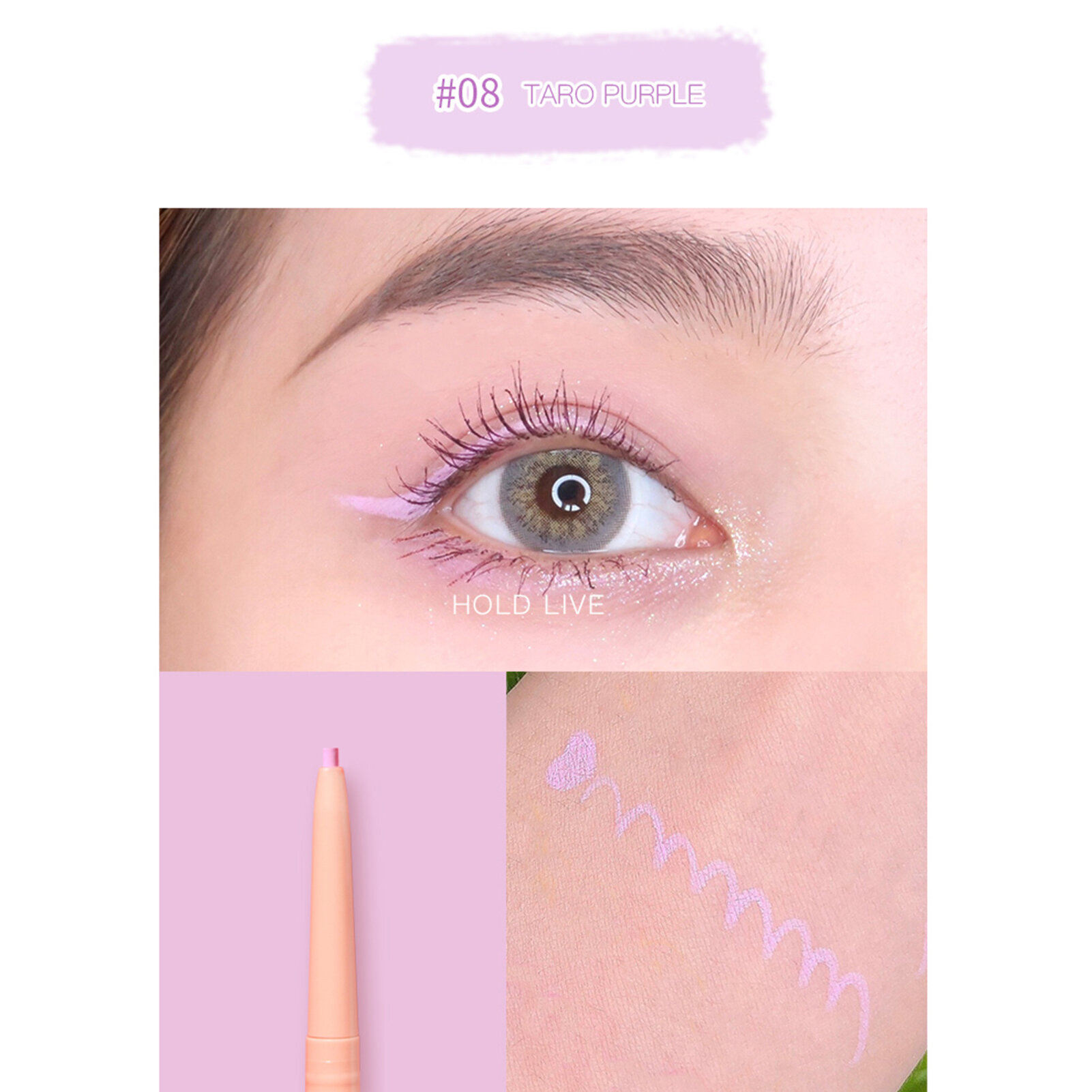 HOLD LIVE 0,1 г цветная ультратонкая вращающаяся гелевая ручка для глаз, гладкая, плавная, водостойкая, долговечная, несмазывающаяся, натуральная подводка для глаз