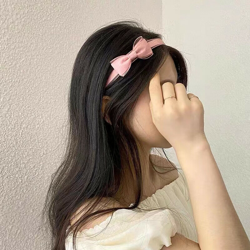 Chimera (CHIMERA) 2-Piece Sweet Princess Bow Headband for Women, Korean Style Cute Elegant Girl's Outdoor Headband, Children's Hair Accessory