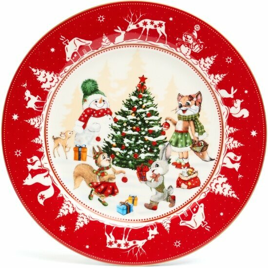 Тарелка закусочная Lefard "елка" красная, 19 см (85-1879-1)