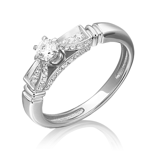 Кольцо, белое золото, 585 проба, бриллиант