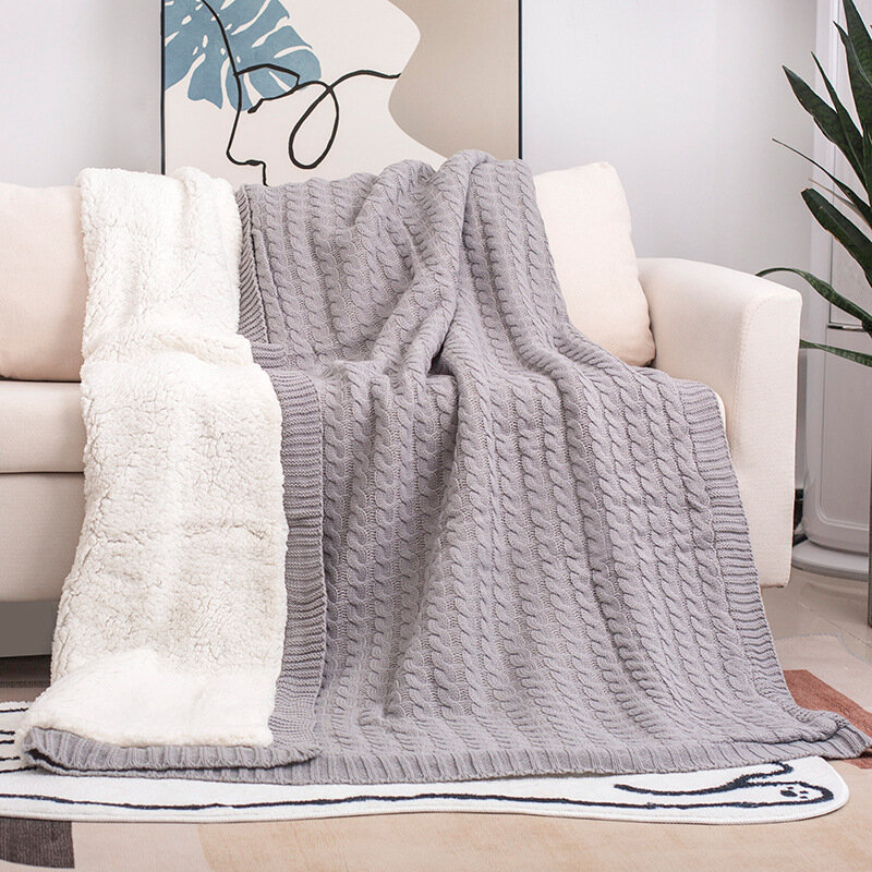 Утолщенное плюс бархатное вязаное одеяло twist, зимнее утолщенное одеяло, 110*180 см