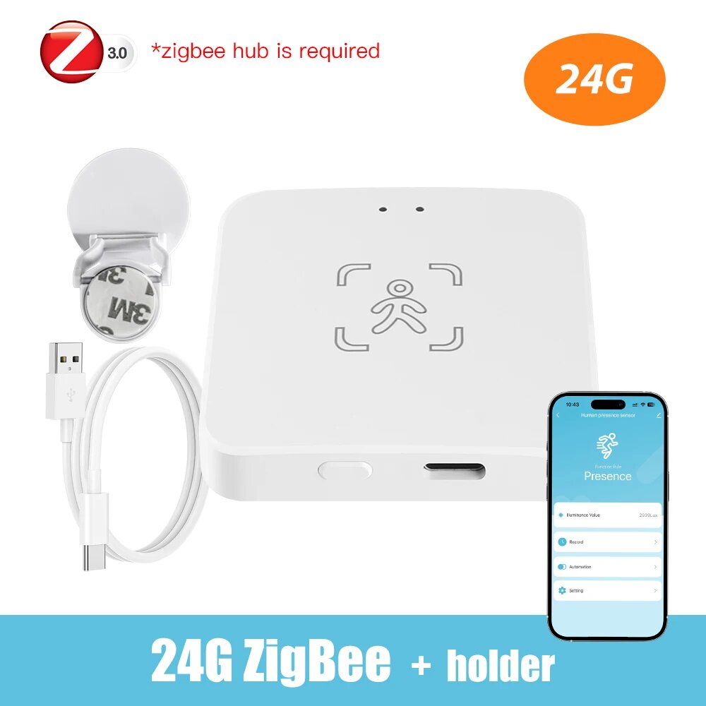 Tuya Умный датчик движения 24G 24G Zigbee Holder