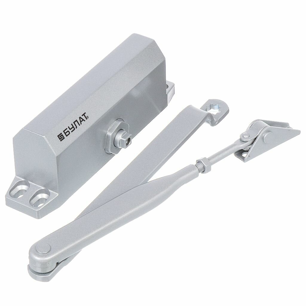 Доводчик дверной Булат, Arctic ДД 502/4 A-S, нет, -49°C + 55°C °C, морозостойкий, до 120 кг, серебро, 15 372