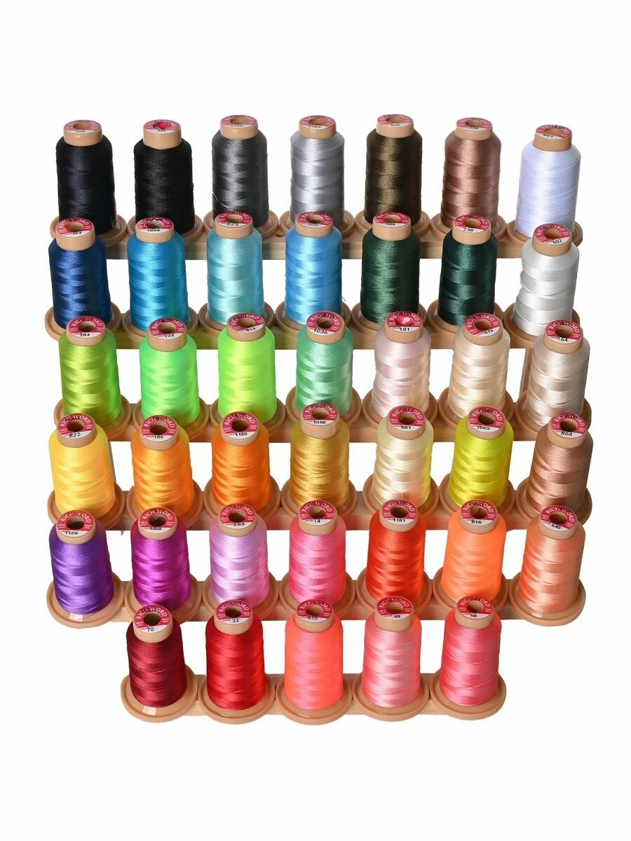 Richword 40 цветов нитки для вышивания 800M (874Y) полиэстеровые нитки набор Каждая катушка подходит для вышивальных машин и швейных машин