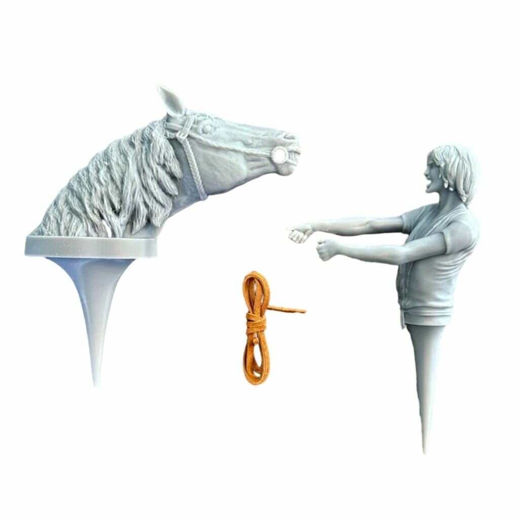 Статуя лошади, скульптура из смолы для абстрактного искусства в виде фигур людей