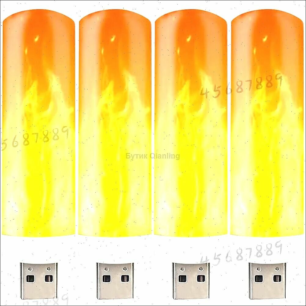 Ночник MUPOO Q4Z, USB, эффект мерцающего огня, оранжевое свечение