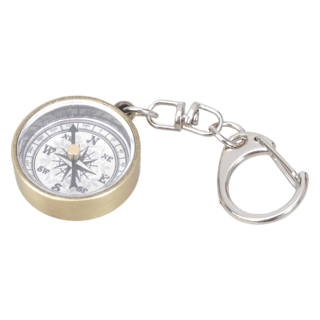 Компас с Брелоком, Мини-Карманный Компас, Ориентирующий Компас, Дорожный Аксессуар для Кемпинга на открытом Воздухе, Пешего Туризма, Навигации