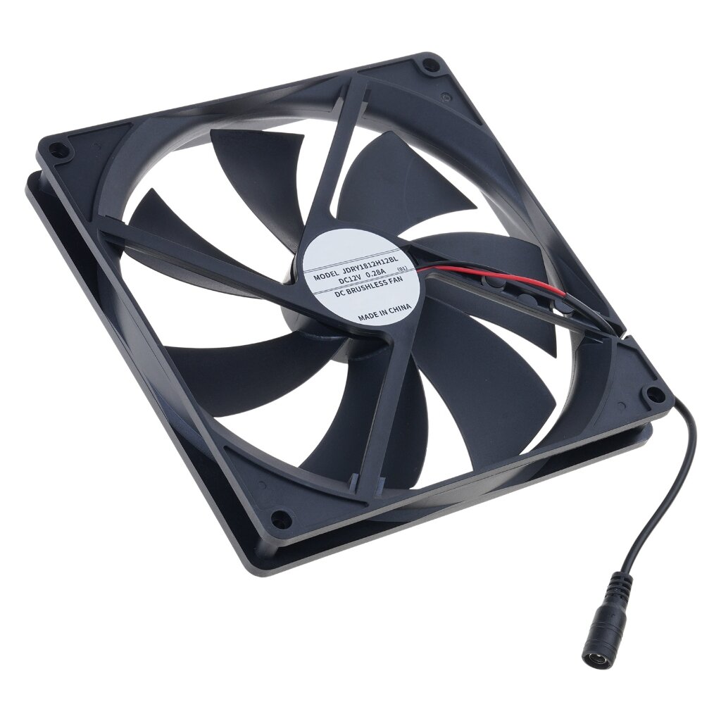 180 мм DC12V Вытяжной Вентилятор 25 мм Толщина 5.5x2.1 мм Вентиляция серверов