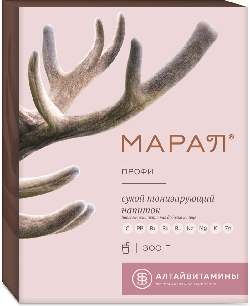 Марал профи сухой тонизирующий напиток 300 гр порошок
