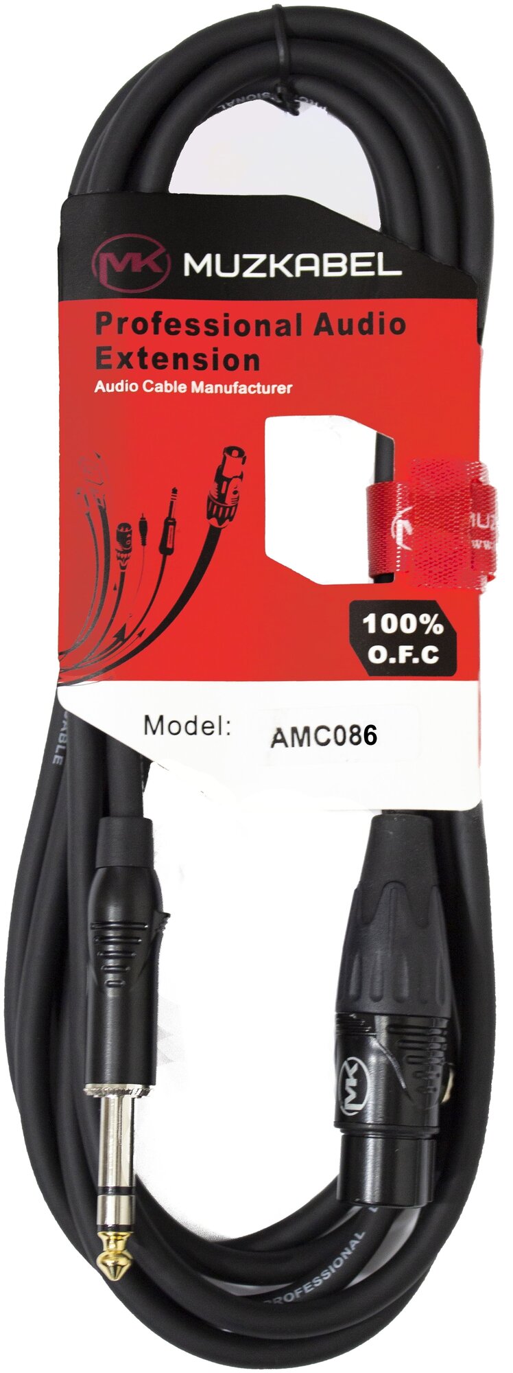 Аудио кабель MUZKABEL AMC086 - 6 метров, XLR (мама) - JACK (стерео)