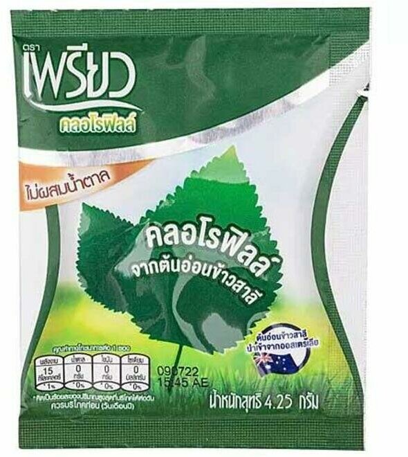 Натуральный тайский хлорофилл в порошке PREAW BRAND, 4,25 гр. - 12 шт.