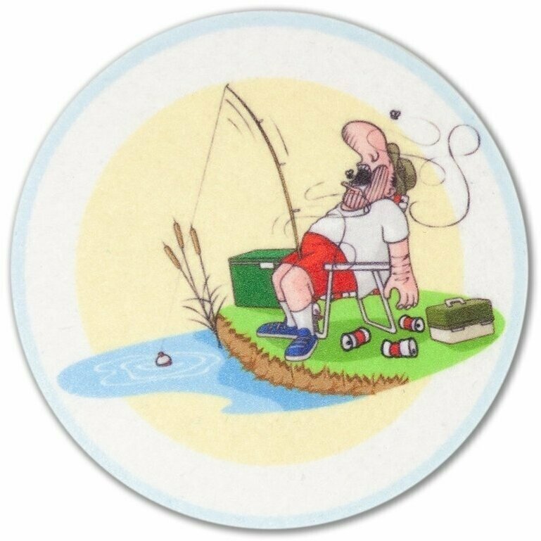 Печатный рыболовный шеврон "Настоящий рыбак". С липучкой. Размер 85x85 мм по вышивке.