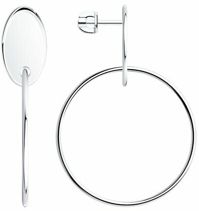 Серьги пусеты, серебро, 925 проба, родирование